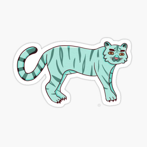 "Teal Tiger" Sticker for Sale by BiggestYoshi | Redbubble