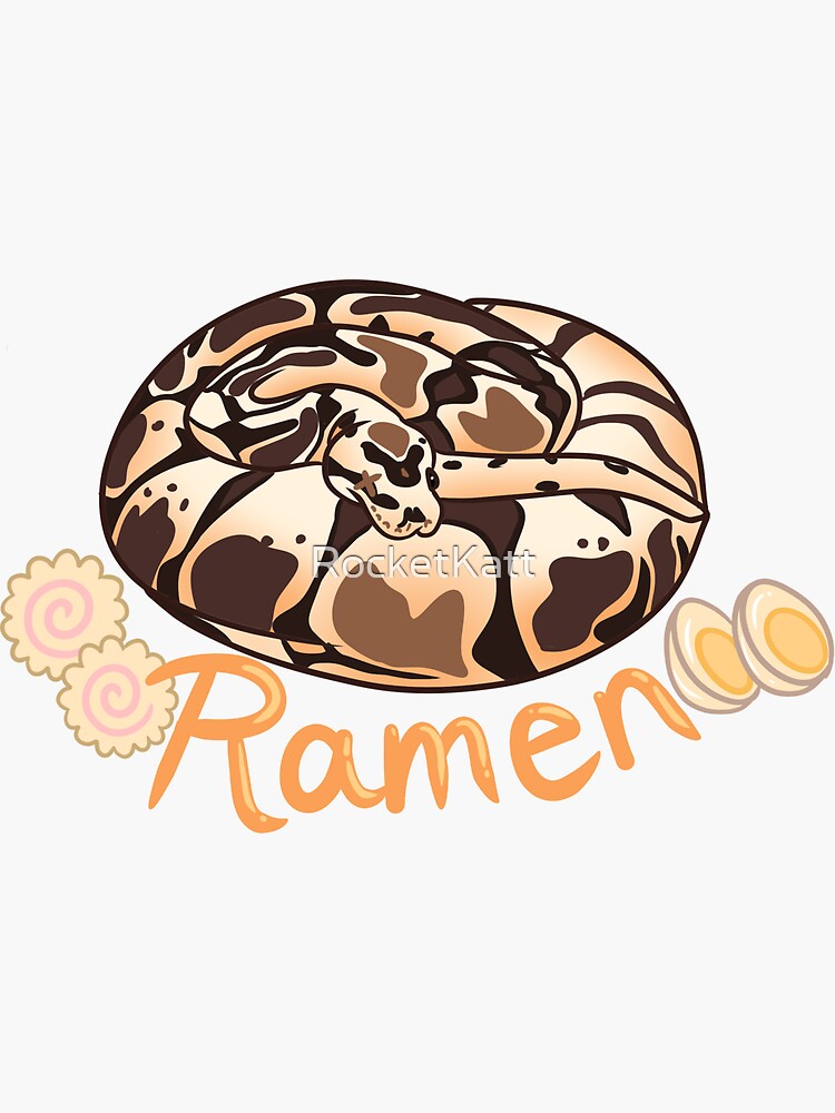 "Spider Ball Python Ramen" Sticker by RocketKatt | Redbubble