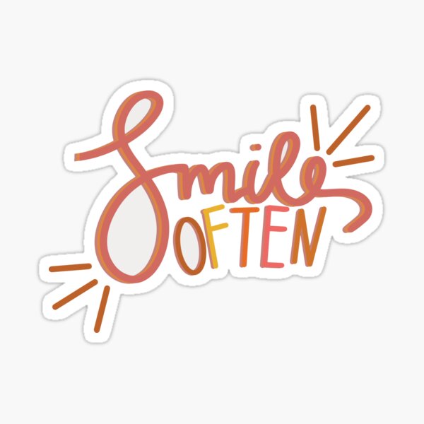 "Smile often" Sticker by morgan3434 | Redbubble