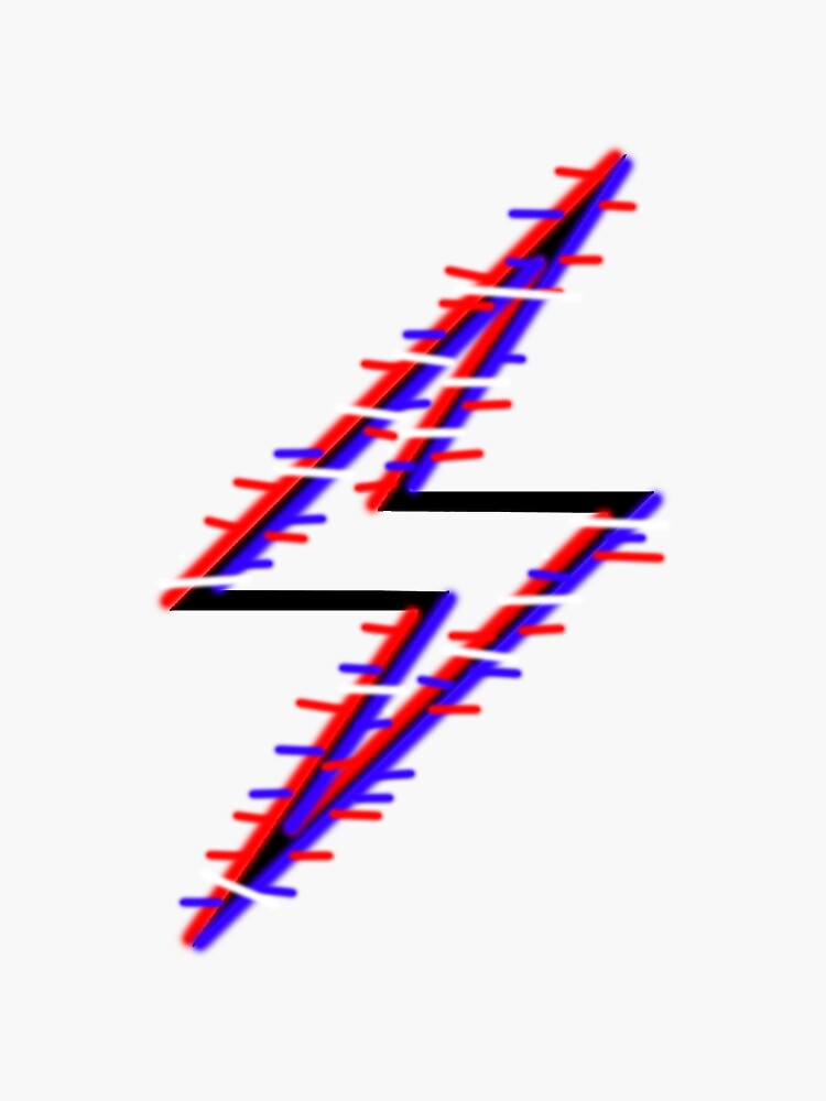 "Lightning Bolt Glitch" Sticker by olieberman | Redbubble