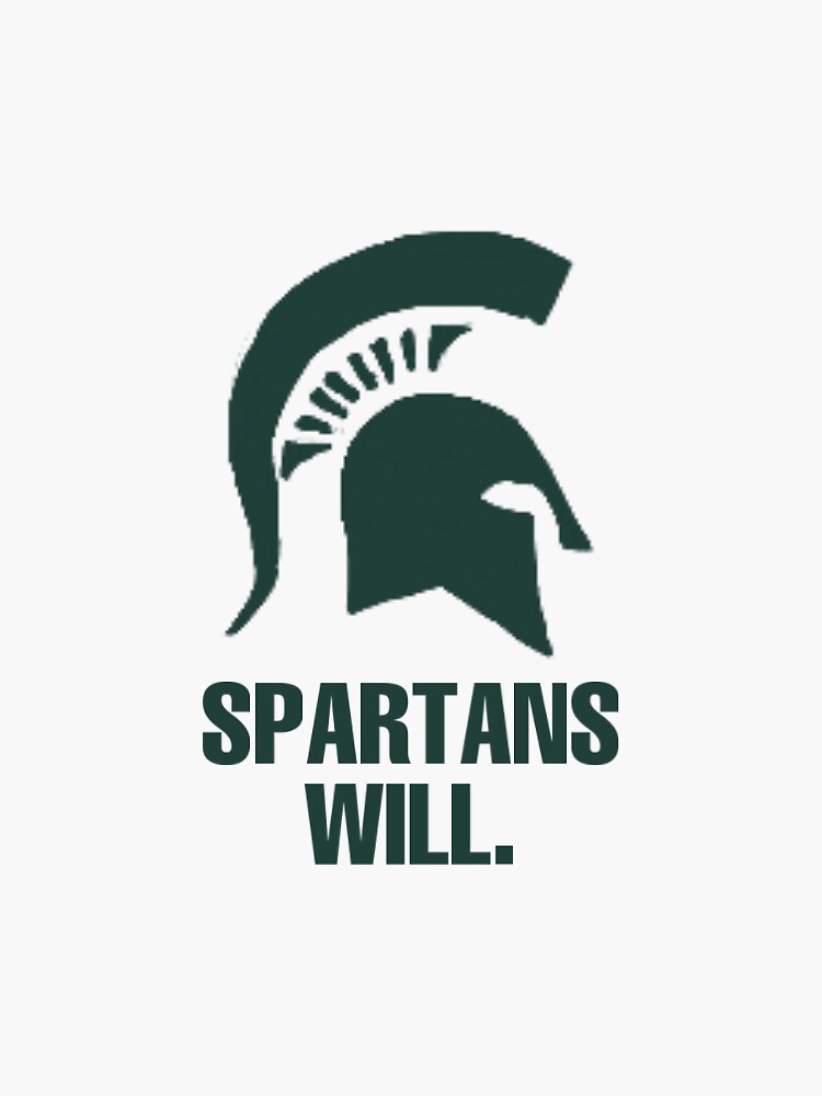 "spartans will" Sticker for Sale by anikalundeen | Redbubble