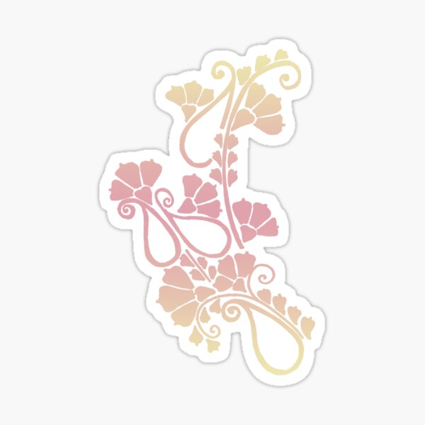 "Peachy Pink Paisley " Sticker for Sale by ArastuRS2 | Redbubble