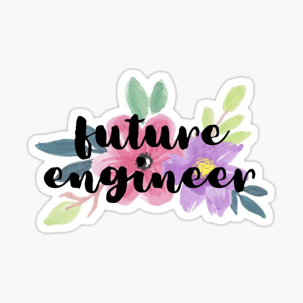 "Floral Future Engineer" Sticker for Sale by annxva | Redbubble