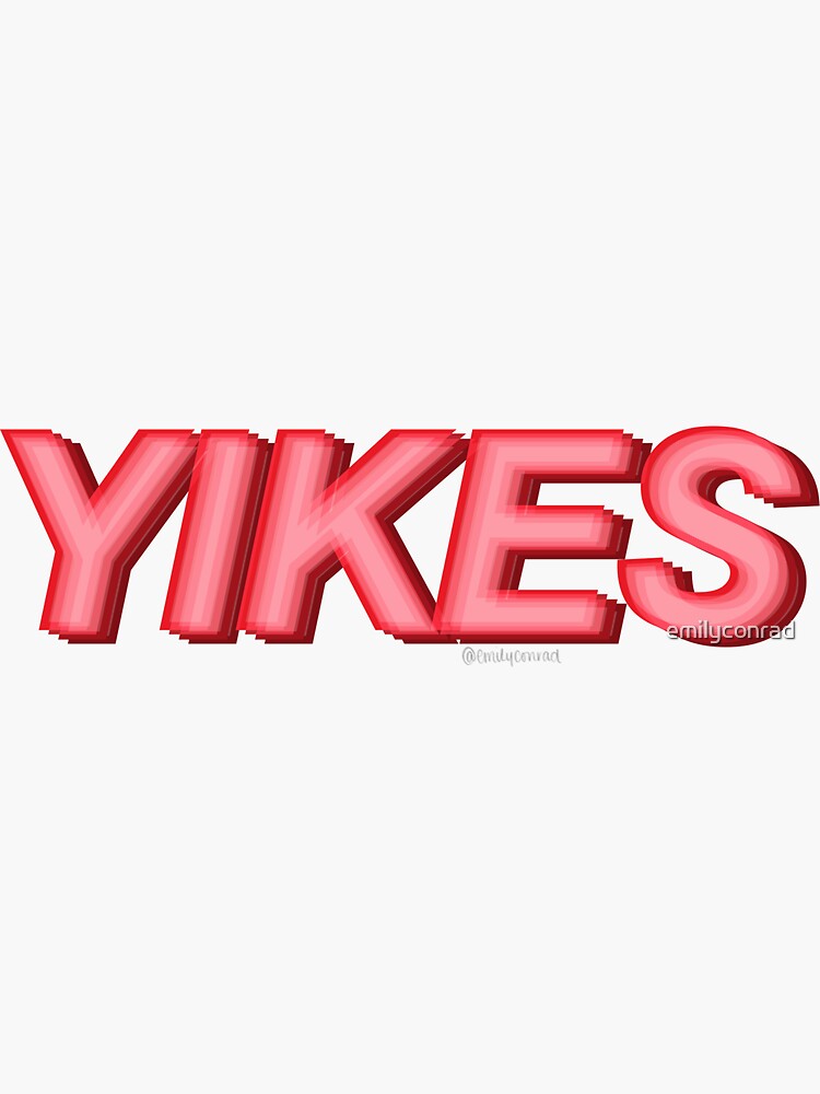 "yikes " Sticker by emilyconrad | Redbubble