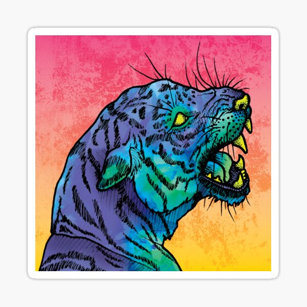 "Trippy Tiger 1" Sticker for Sale by HollyHDesigns | Redbubble