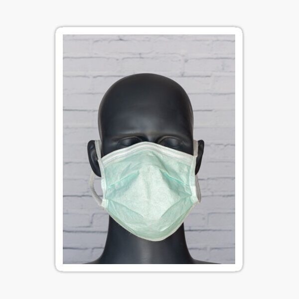 "Head image of mannequin wearing a surgical mask" Sticker for Sale by ...