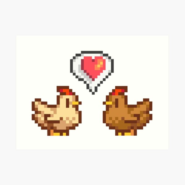 "Stardew Valley Chicken Love" Art Print by r9440 | Redbubble