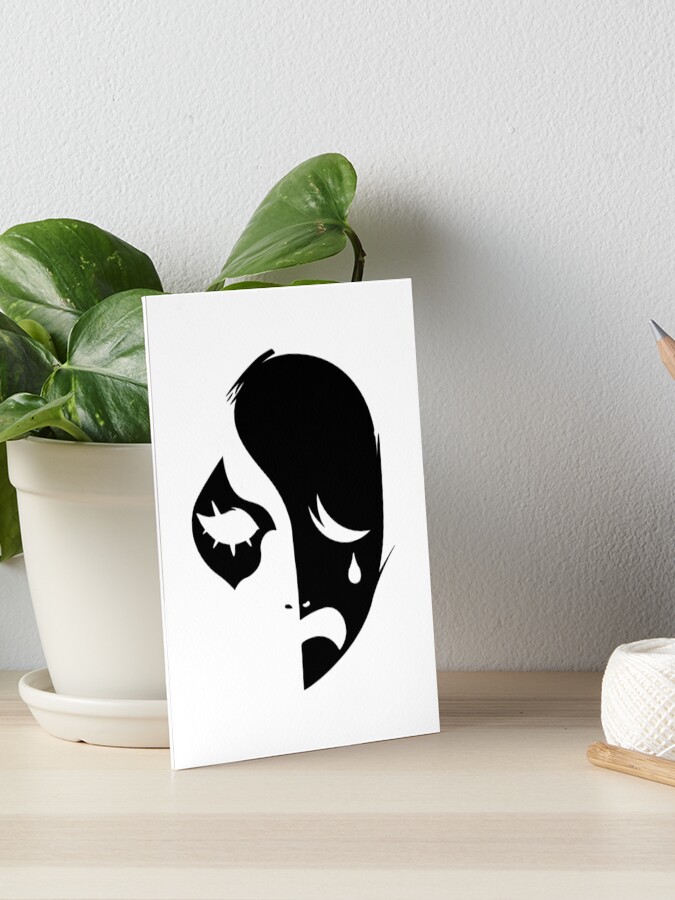 "Sad Mask - Black" Art Board Print for Sale by Darasuum | Redbubble