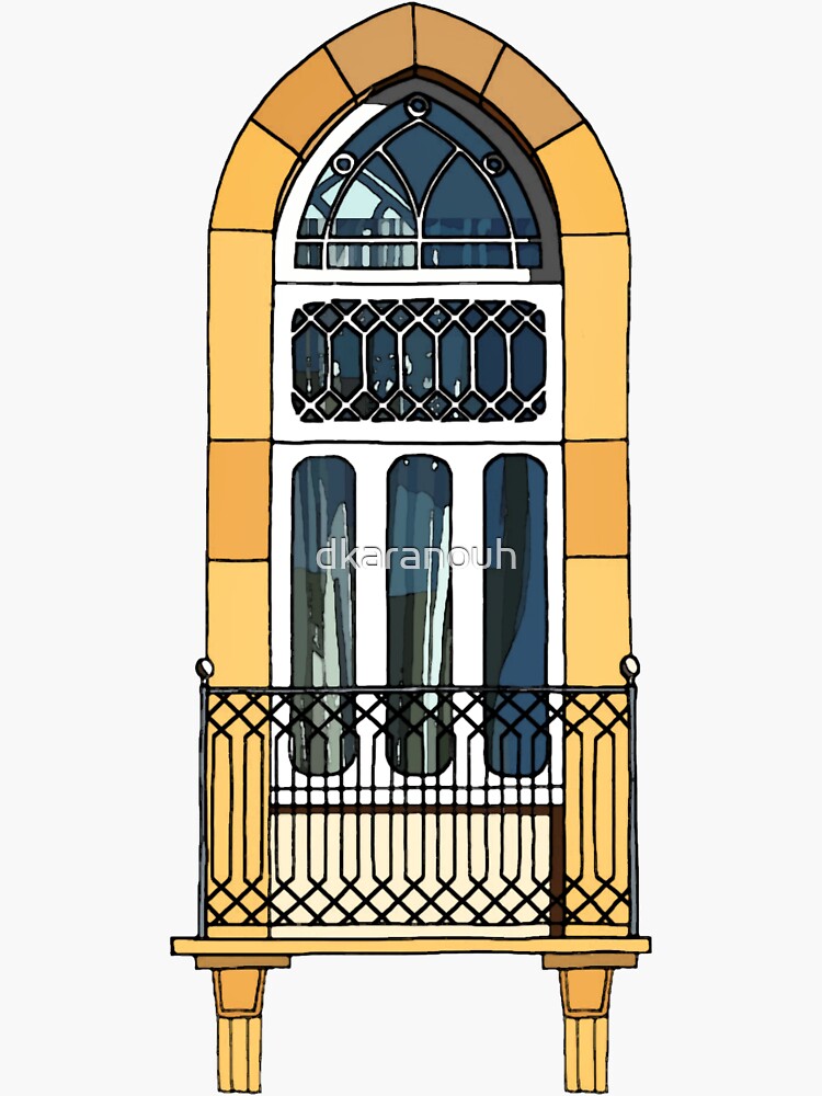 "Digital Watercolor Art: Traditional Lebanese Window " Sticker for Sale ...