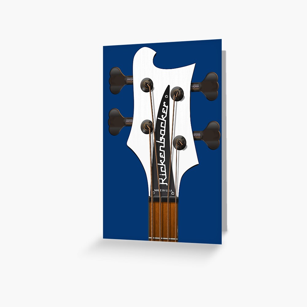 "GUITAR HEADSTOCK ART - RICKENBACKER 4003 WHITE BASS" Greeting Card for ...