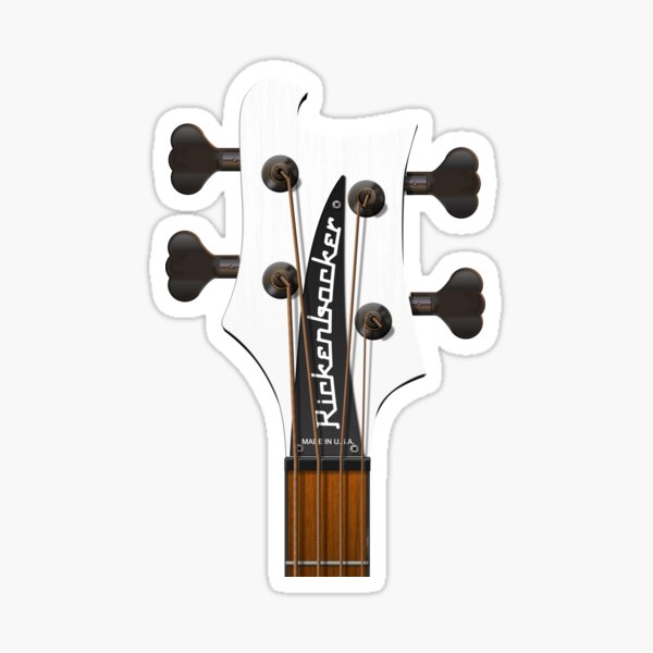 "GUITAR HEADSTOCK ART - RICKENBACKER 4003 WHITE BASS" Sticker for Sale ...