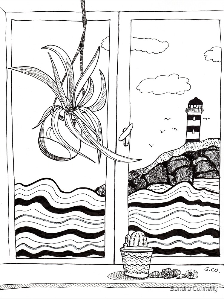 "Ocean View Line Drawing" Poster by Sandraartist | Redbubble