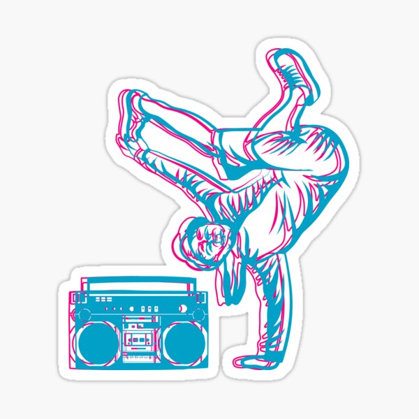 "Breakdance gift 90's boy" Sticker for Sale by QQDesings | Redbubble