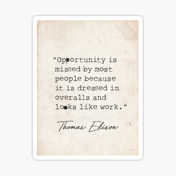 "Thomas Edison Great quote 3" Sticker for Sale by Arimila | Redbubble