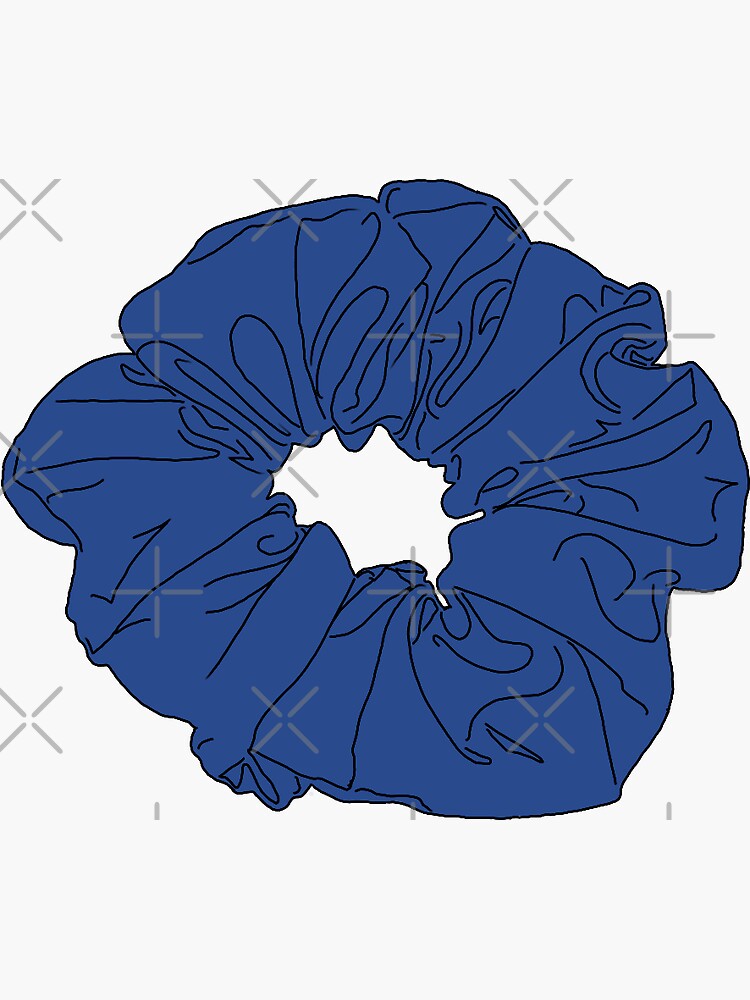 "Blue scrunchie " Sticker for Sale by livehappily | Redbubble