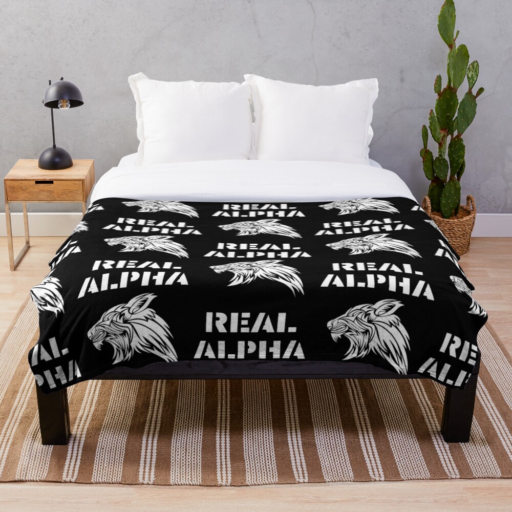 "Real Alpha - pack leader" Throw Blanket by RIVEofficial | Redbubble