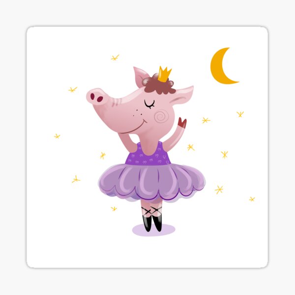 "Ballet pig" Sticker by Heyduda | Redbubble