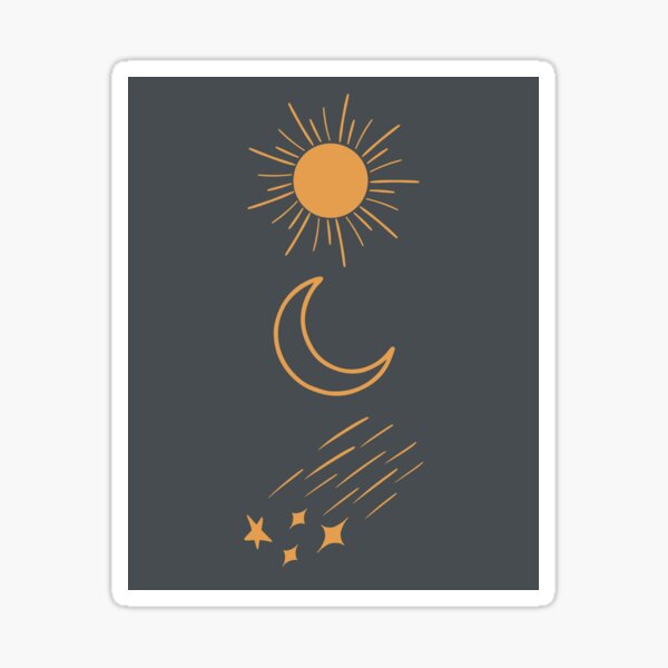 "Sun, Moon and Stars " Sticker by Wheimay | Redbubble