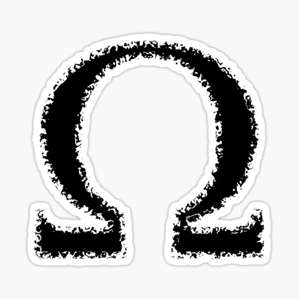 "Grungy Omega Greek Letter" Sticker for Sale by Urban-Lettering | Redbubble