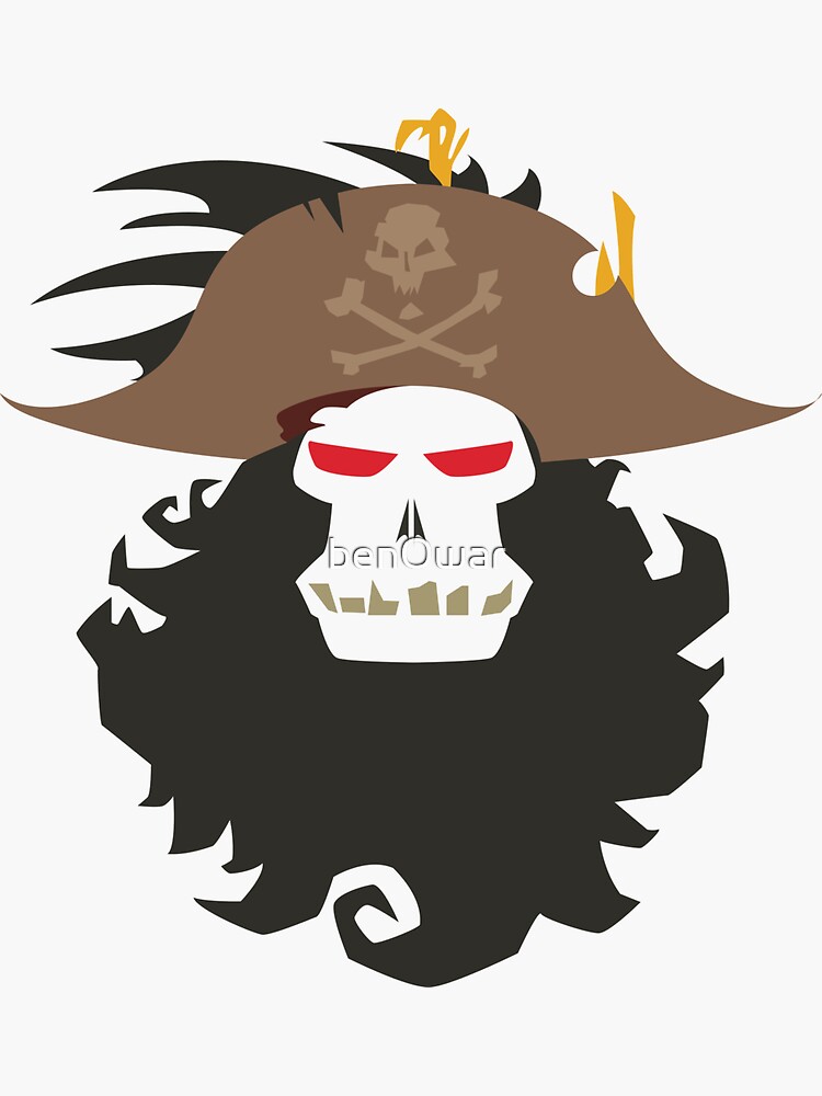 "The Ghost Pirate LeChuck Minimalistic Design" Sticker by benOwar ...