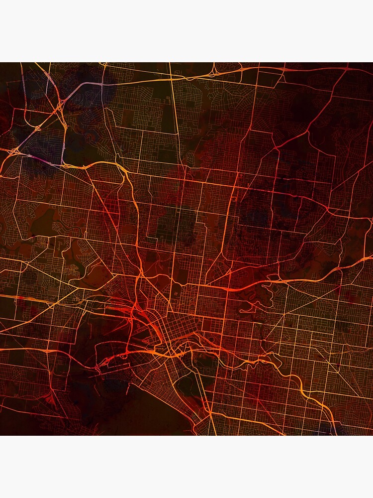 "Negative Melbourne Street map art watercolor" Poster for Sale by ...