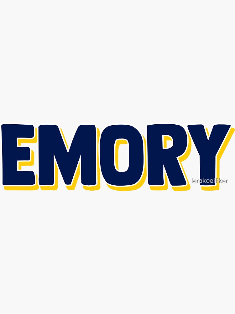 "Emory University Block Letters" Sticker by larakoelliker | Redbubble