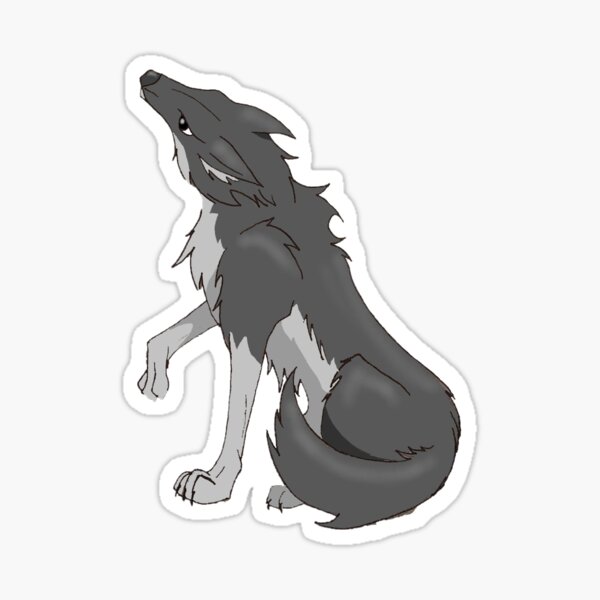 "Gray Wolf Sit" Sticker for Sale by nandersen95 | Redbubble