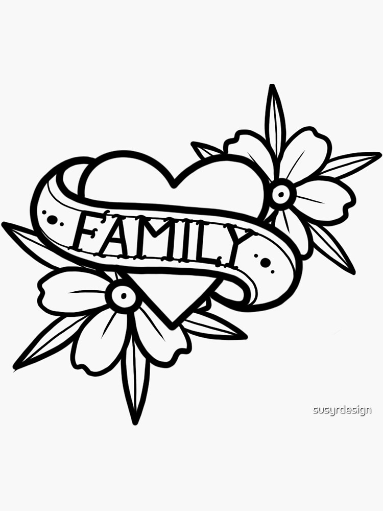 "Family tattoo style original" Sticker for Sale by susyrdesign | Redbubble