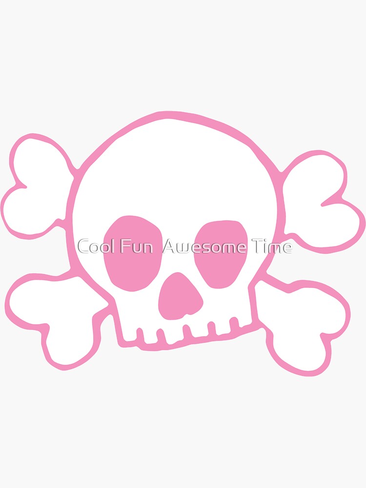 "Light Pink Skull and Crossbones Pattern and Print" Sticker for Sale by ...