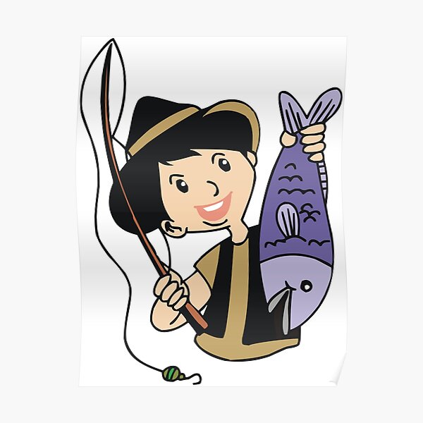 "fishing cartoon " Poster for Sale by raza20 | Redbubble