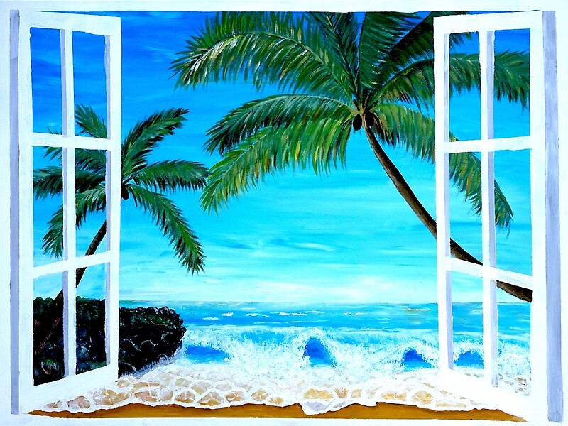 "Caribbean Hideaway Seaview Window Dreams" by artshop77 | Redbubble