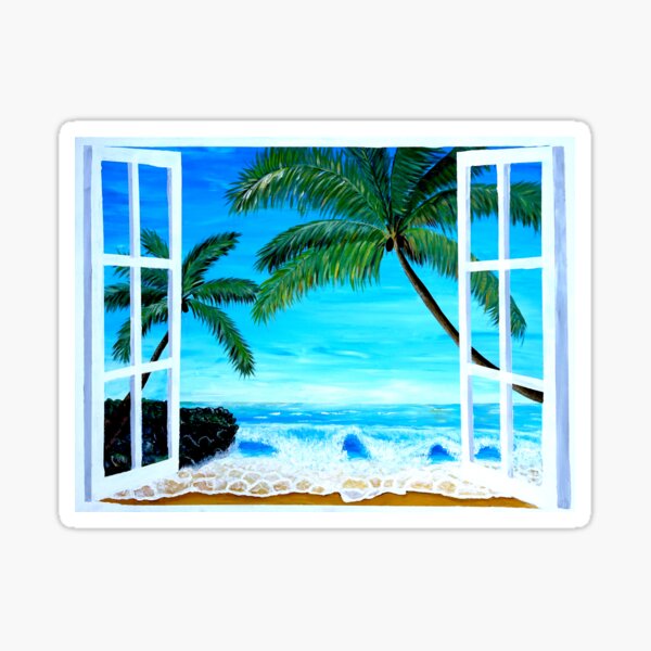 "Caribbean Hideaway Seaview Window Dreams" Sticker for Sale by ...