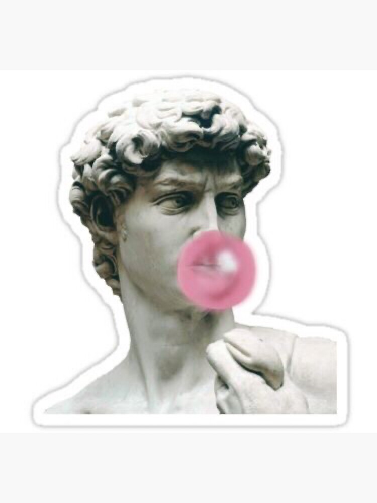 "David statue chewing gum aesthetic" Sticker by i-sell-stuff | Redbubble