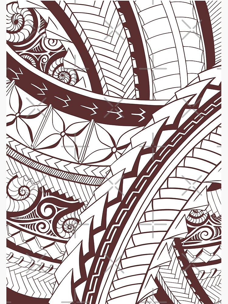 "Pacific Island Pattern 3 - Brown" Poster by Hunter54nz | Redbubble