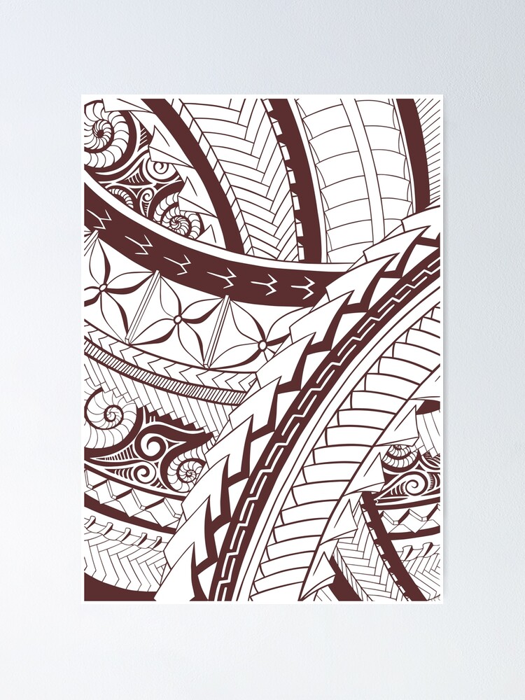"Pacific Island Pattern 3 - Brown" Poster by Hunter54nz | Redbubble