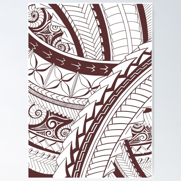 "Pacific Island Pattern 3 - Brown" Poster for Sale by Hunter54nz ...