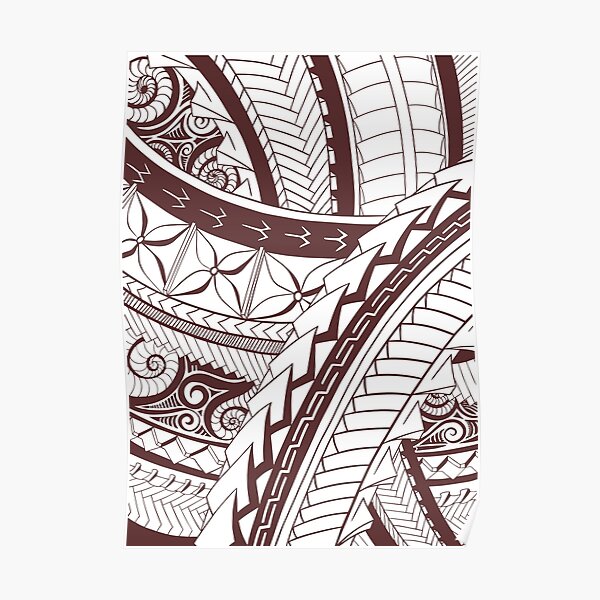 "Pacific Island Pattern 3 - Brown" Poster by Hunter54nz | Redbubble