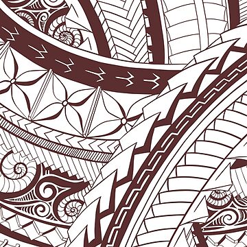 "Pacific Island Pattern 3 - Brown" Art Board Print for Sale by ...