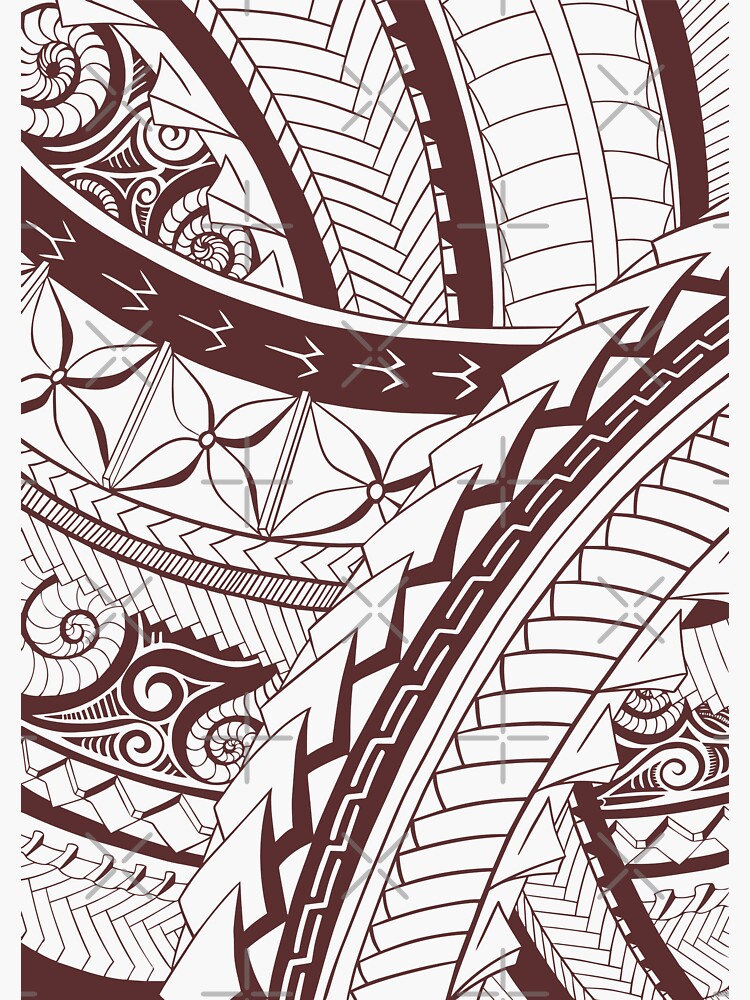 "Pacific Island Pattern 3 - Brown" Sticker for Sale by Hunter54nz ...