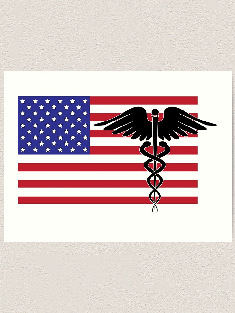 "American Flag (Caduceus)" Art Print for Sale by CM-PD | Redbubble
