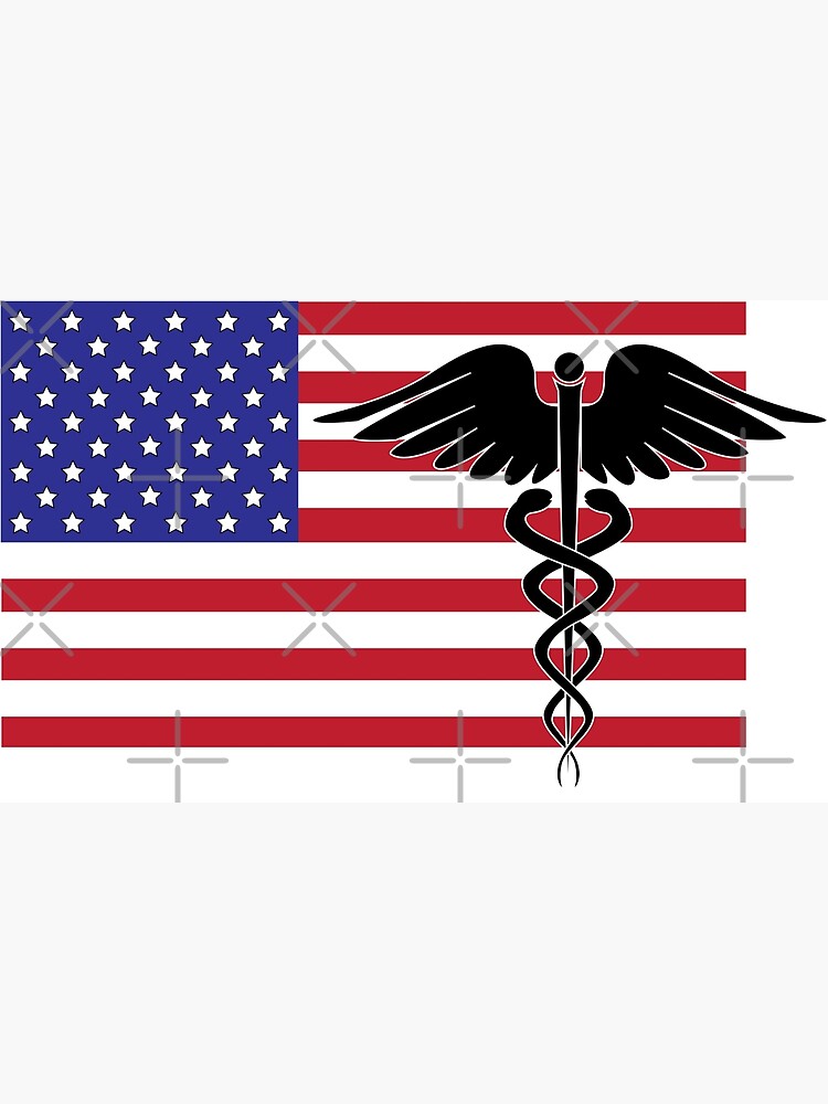 "American Flag (Caduceus)" Art Print by CM-PD | Redbubble
