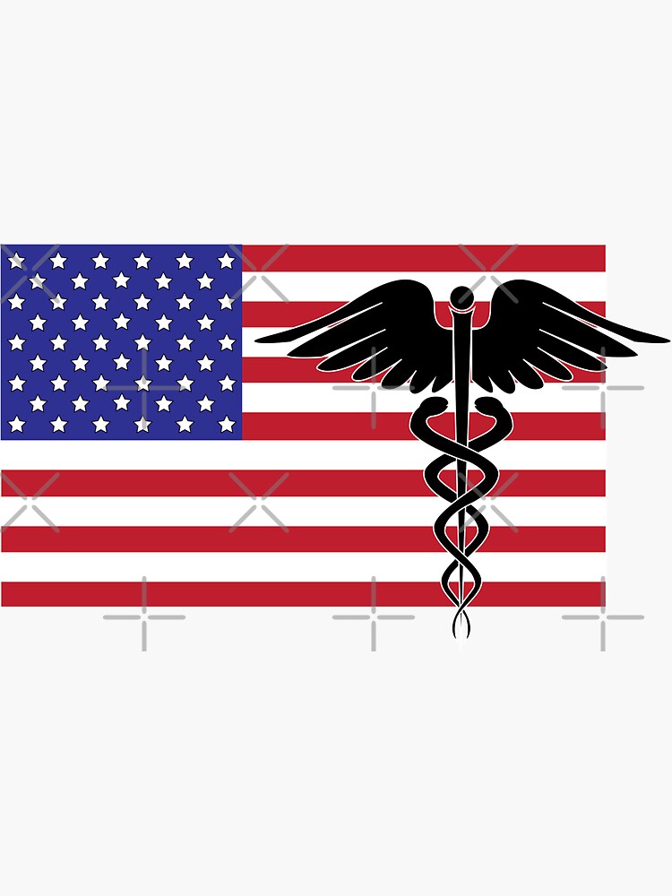 "American Flag (Caduceus)" Sticker for Sale by CM-PD | Redbubble