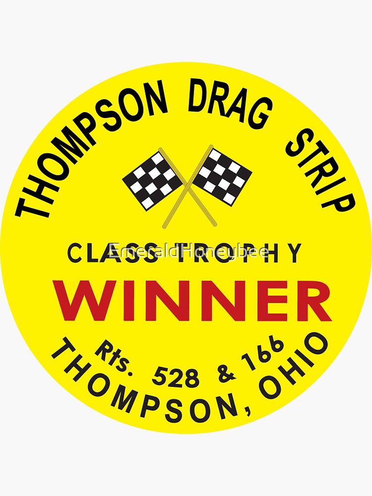"VINTAGE Thompson Drag Strip, Class Trophy Winner" Sticker for Sale by ...