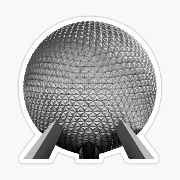 "EPCOT Ball Black and White" Sticker by Enzwell | Redbubble
