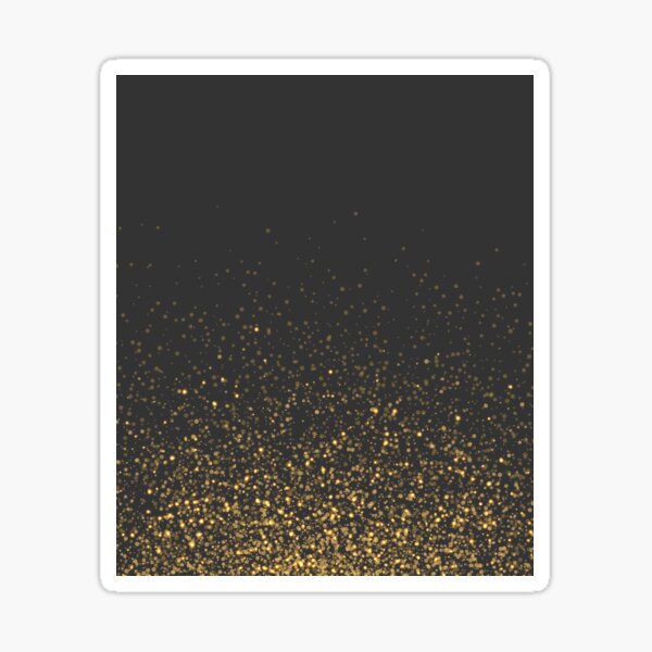 "Black with Gold Glitter | Abstract | Colorful" Sticker by ...