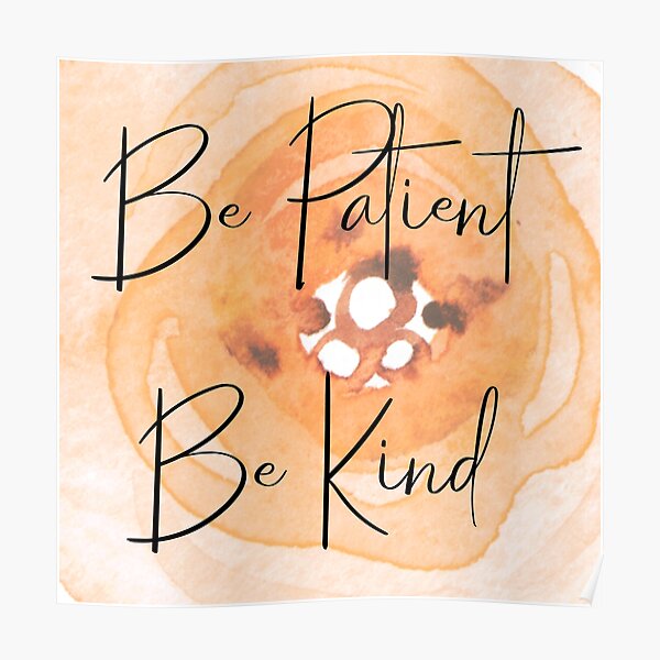 "Be Patient Be Kind" Poster for Sale by Laurelbdesigns | Redbubble