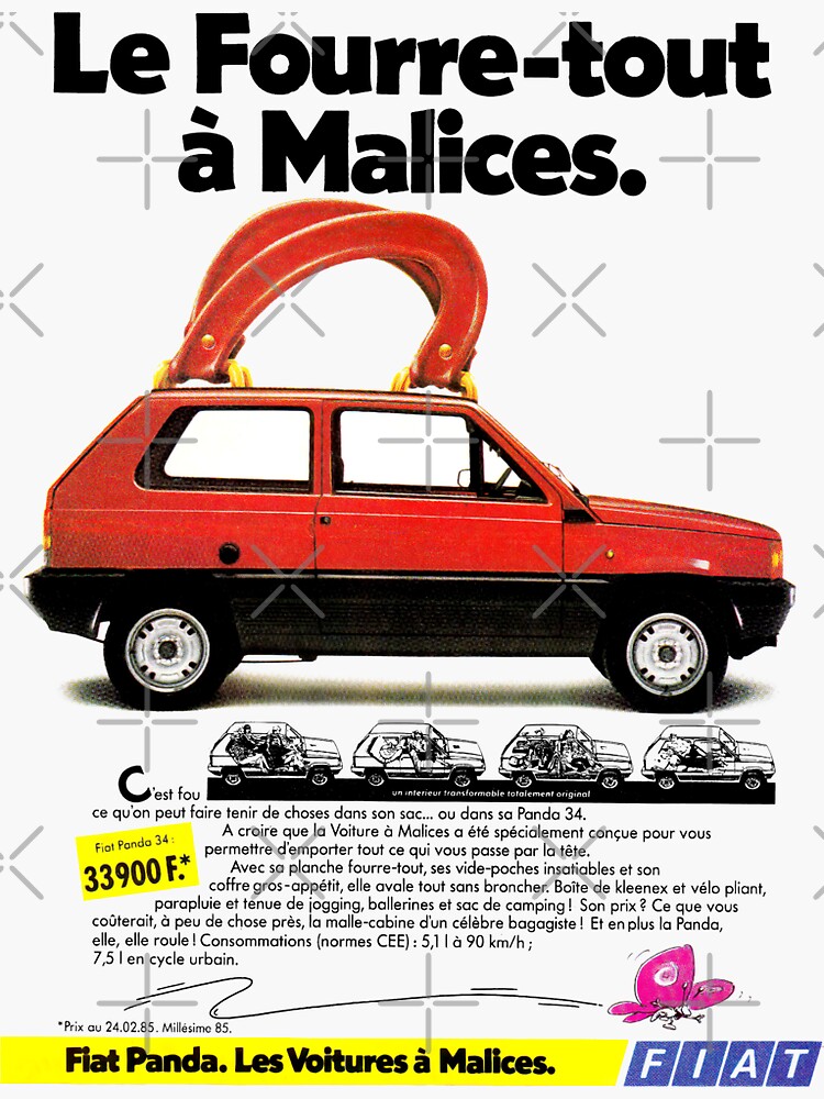 "FIAT PANDA" Sticker by ThrowbackM2 | Redbubble