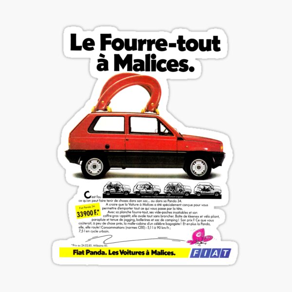 "FIAT PANDA" Sticker by ThrowbackM2 | Redbubble