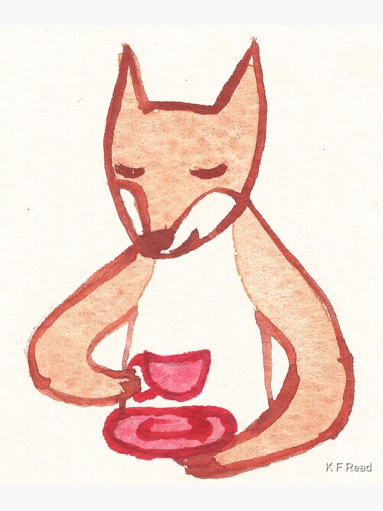 "Tea Fox" Poster for Sale by kfrillust | Redbubble