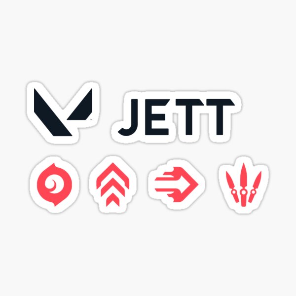 Jett Valorant Stickers | Redbubble